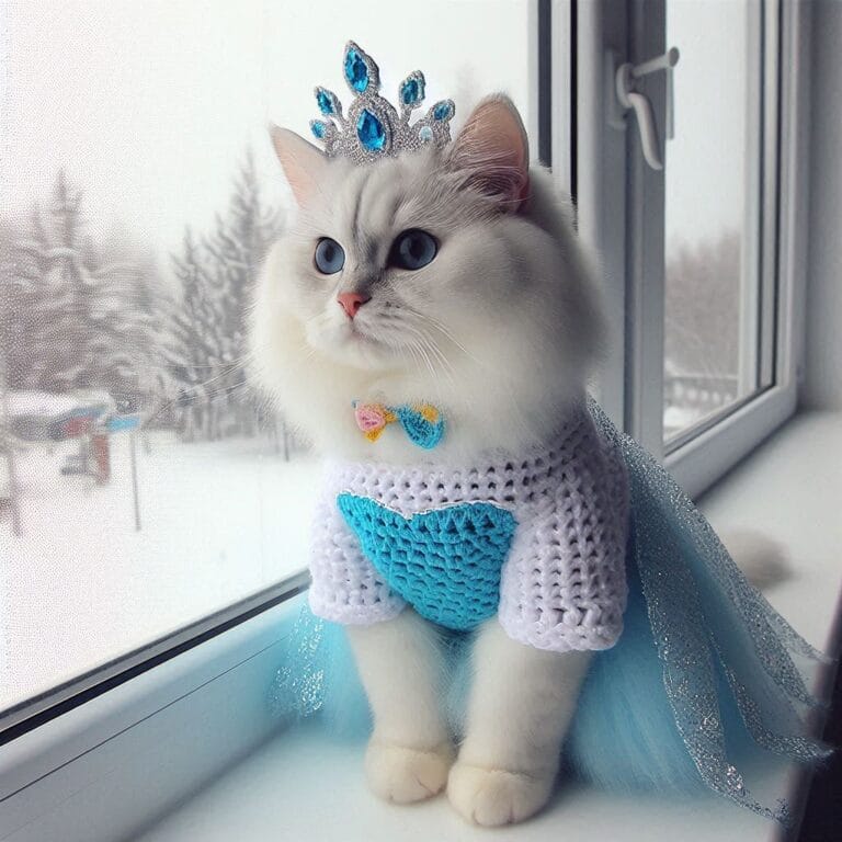 Adorable Crochet Cat Princess Costume