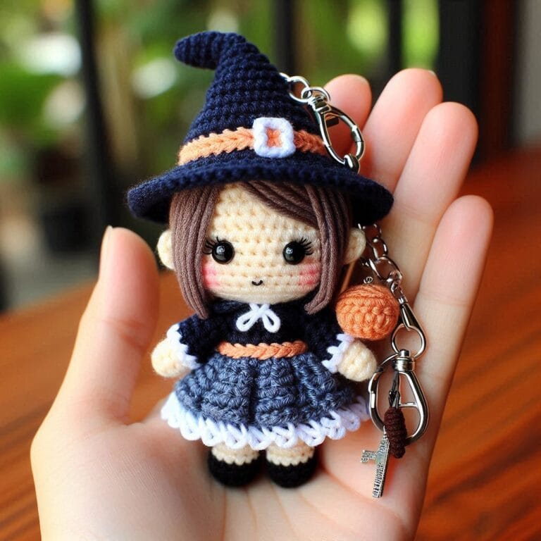 Adorable Witch Amigurumi Keychain
