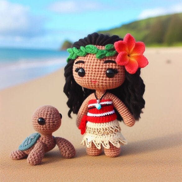 Amigurumi Moana with Turtle - Old Library