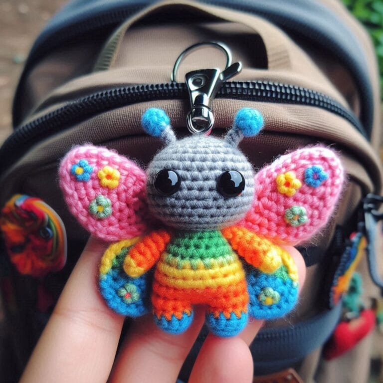 Colorful Butterfly Crochet Keychain Pattern