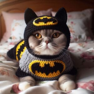Crochet Batman Costume for Cats