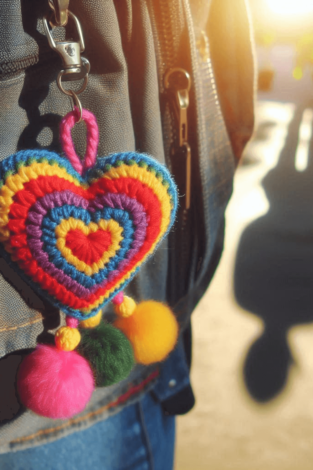 Crochet Heart Keychains