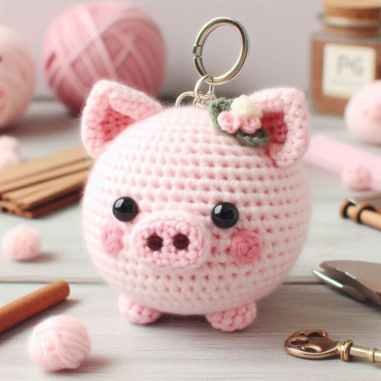 Crochet Pig Keychain Amigurumi Pattern