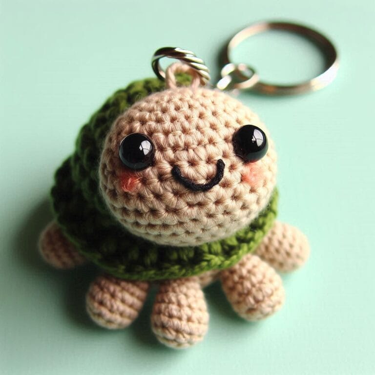 Crochet Turtle Keychain