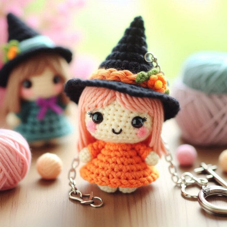 Adorable Crochet Witch Keychain: A Perfect Halloween Craft