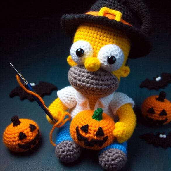 Halloween-Themed Crochet Homer Simpson: A Fun and Spooky Project