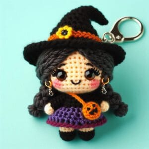 Halloween Witch Amigurumi Keychain