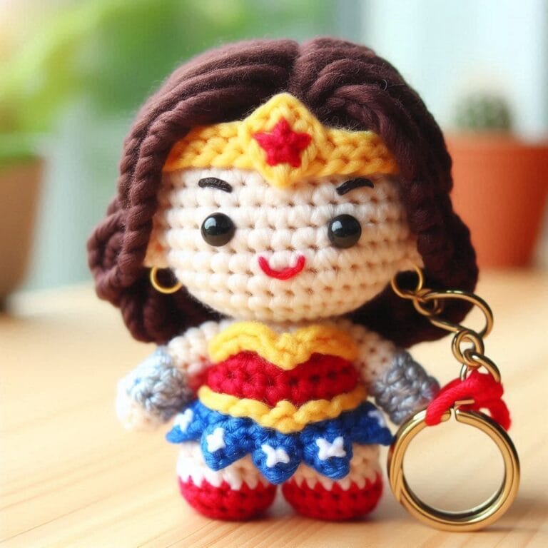 Wonder Woman Crochet Keychain Pattern