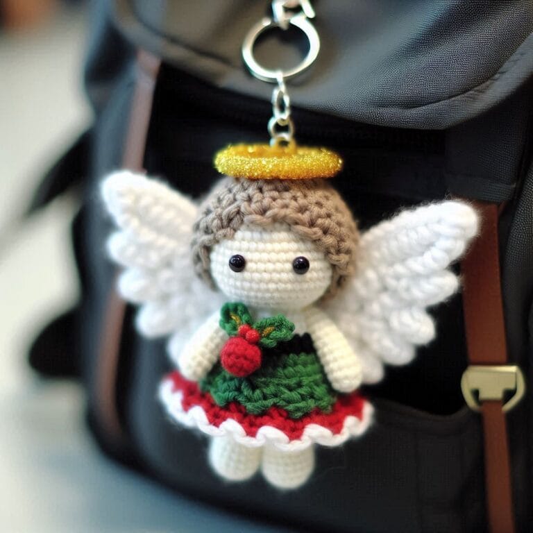 Crochet Angel Keychain