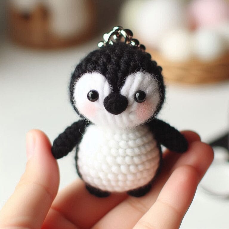 Crochet Penguin Keychain