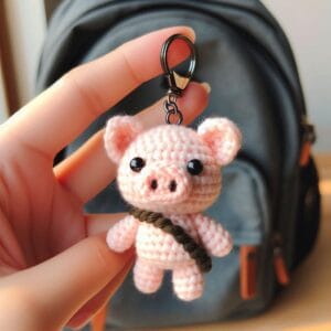 Crochet Pig Keychain Amigurumi Tutorial