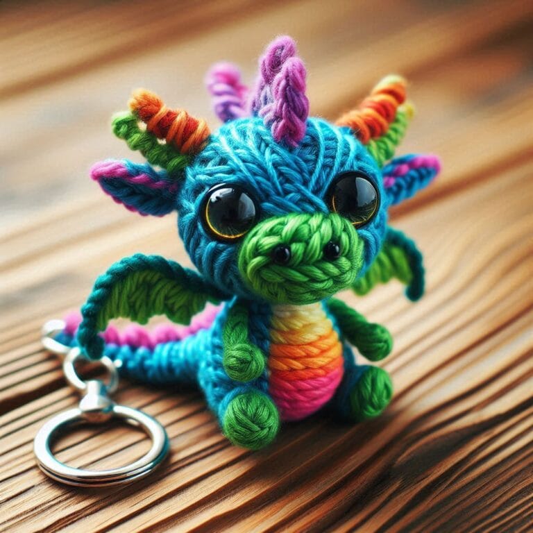 Crochet a Colorful Dragon Keychain