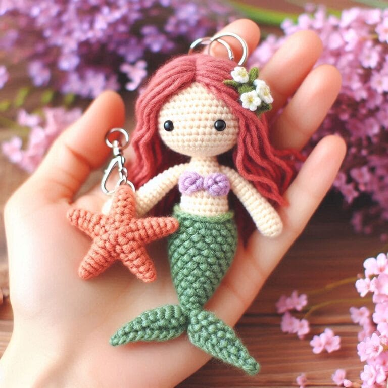 Cute amigurumi mermaid keychain
