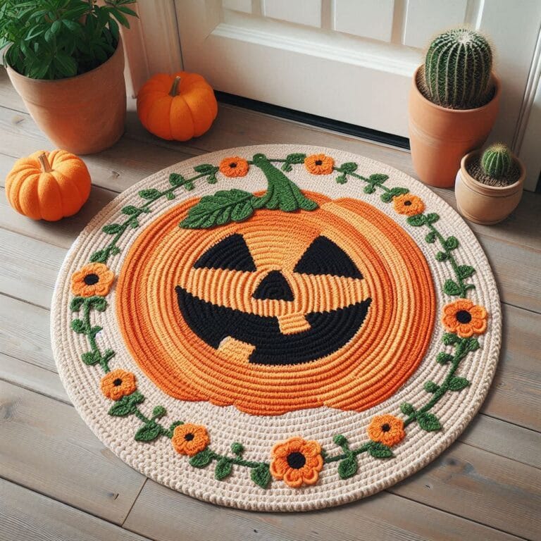 Halloween Pumpkin Crochet Rug Pattern
