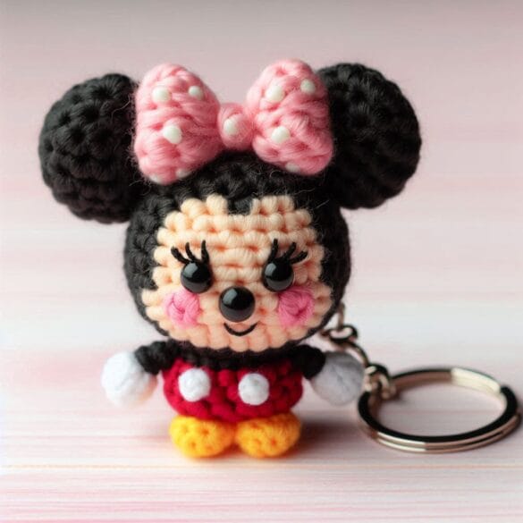 Minnie Mouse Amigurumi Keychain