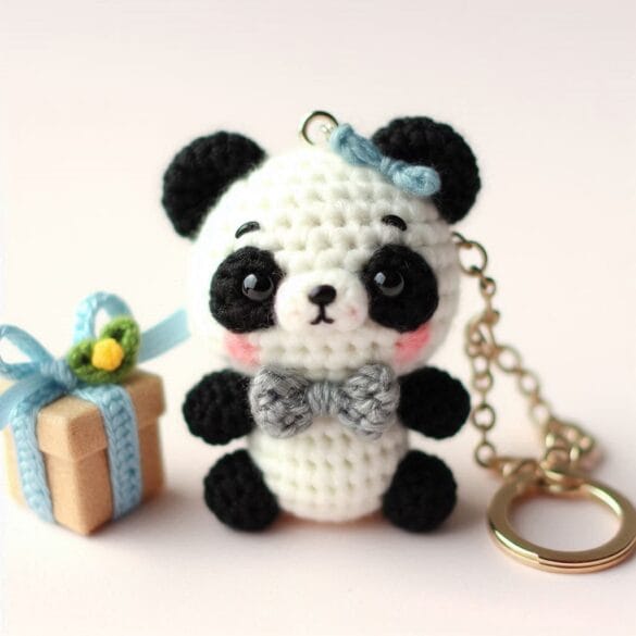 Panda Amigurumi Keychain Crochet