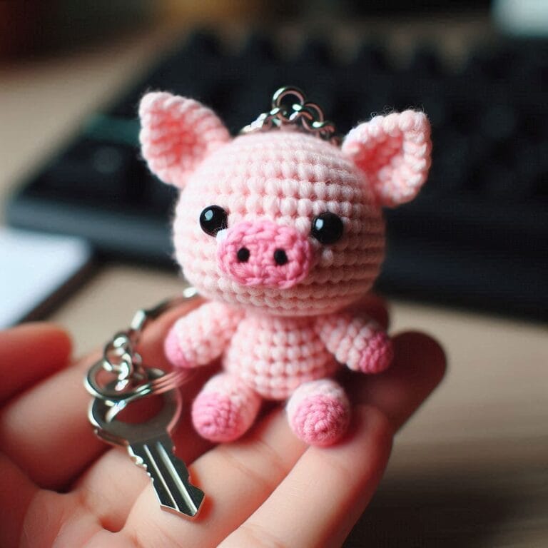 Adorable Crochet Pig Keychain Amigurumi Pattern