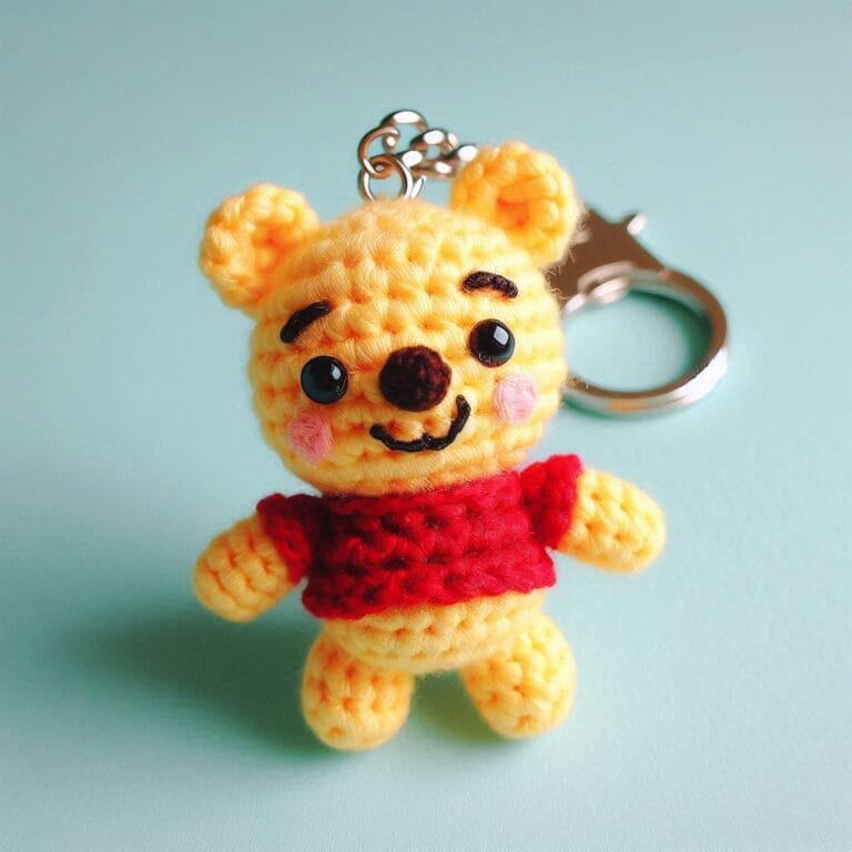 Winnie the Pooh Amigurumi Keychain: Crochet Your Favorite Bear