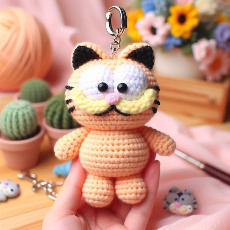 Garfield Crochet Keychain Pattern