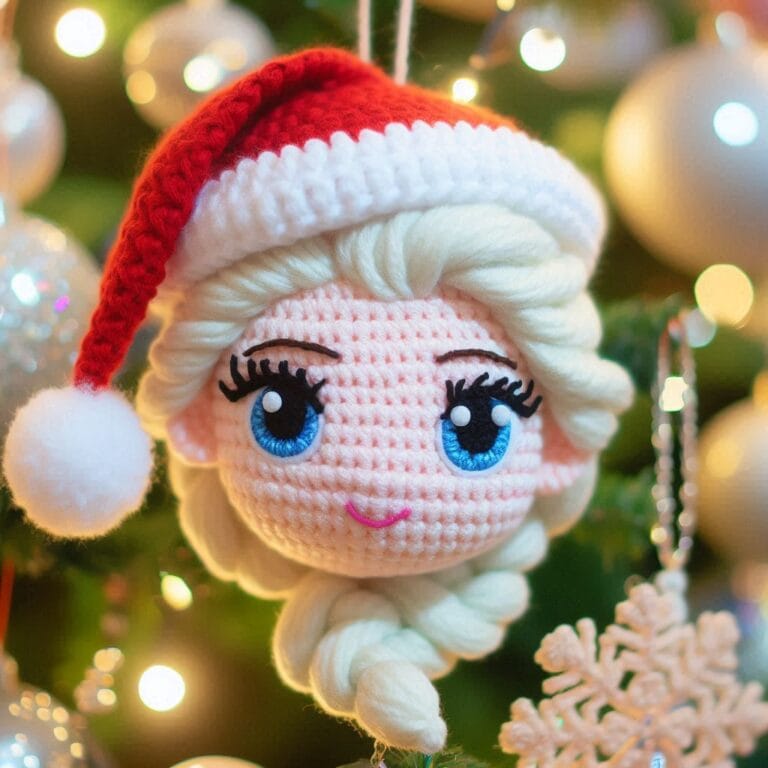 Princess Elsa in Amigurumi Christmas Ornament