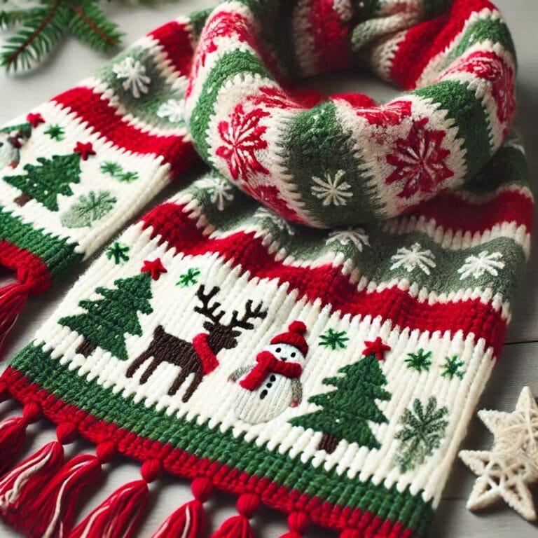Festive Crochet Scarf: A Cozy Christmas Project