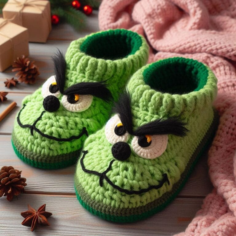 Grinch Slippers Crochet - Old Library Grinch Slippers Crochet - Old Library